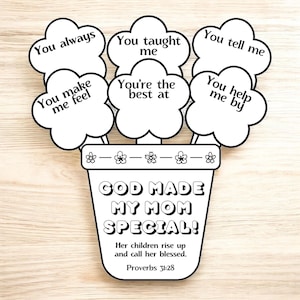 God Made My Mom Special Mother's Day Craft, Mothers Day Crafts Sunday ...