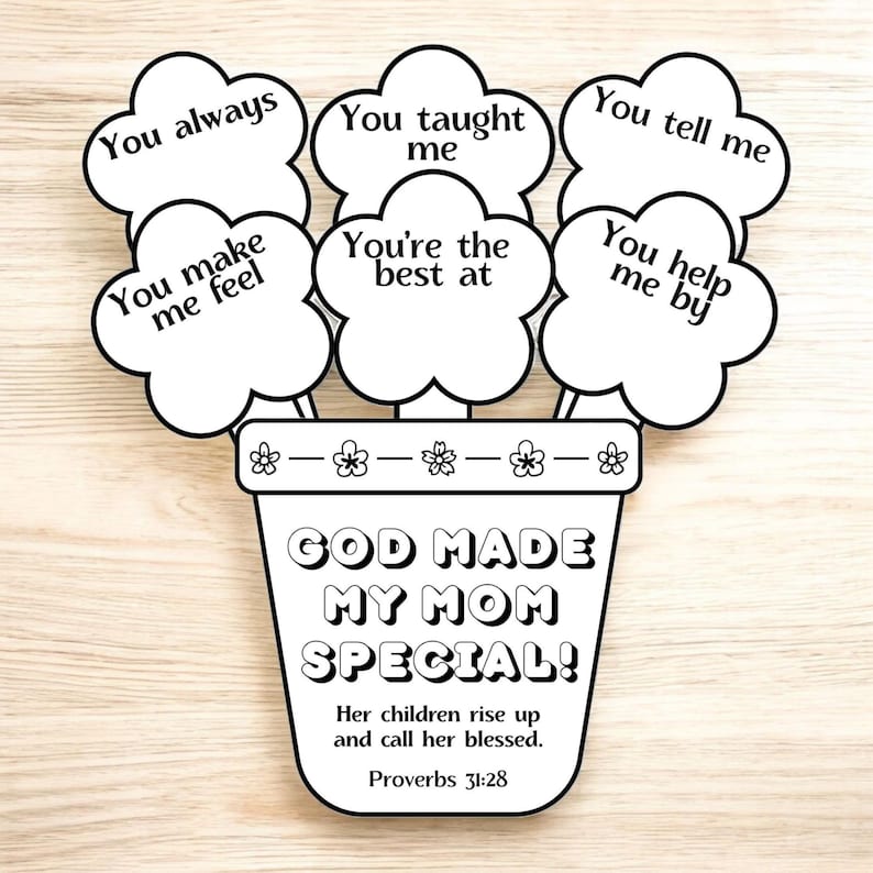 God Made My Mom Special Mother's Day Craft, Mothers Day Crafts Sunday ...