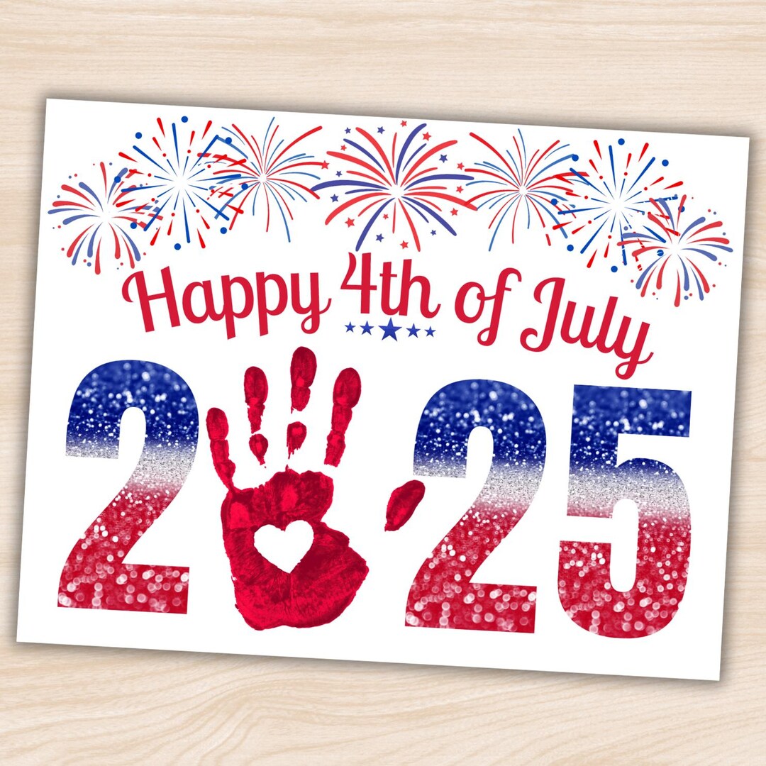 4th of July Handprint Craft, Fourth of July Handprint Art Activity 2025 ...