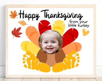 Thanksgiving Crafts for Kids, Thanksgiving Footprint Art Handprint ...