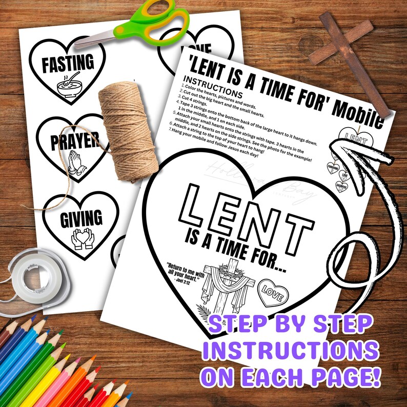 Lent Crafts, Kids Lent Activity, Lent Craft Printable, Ash Wednesday ...