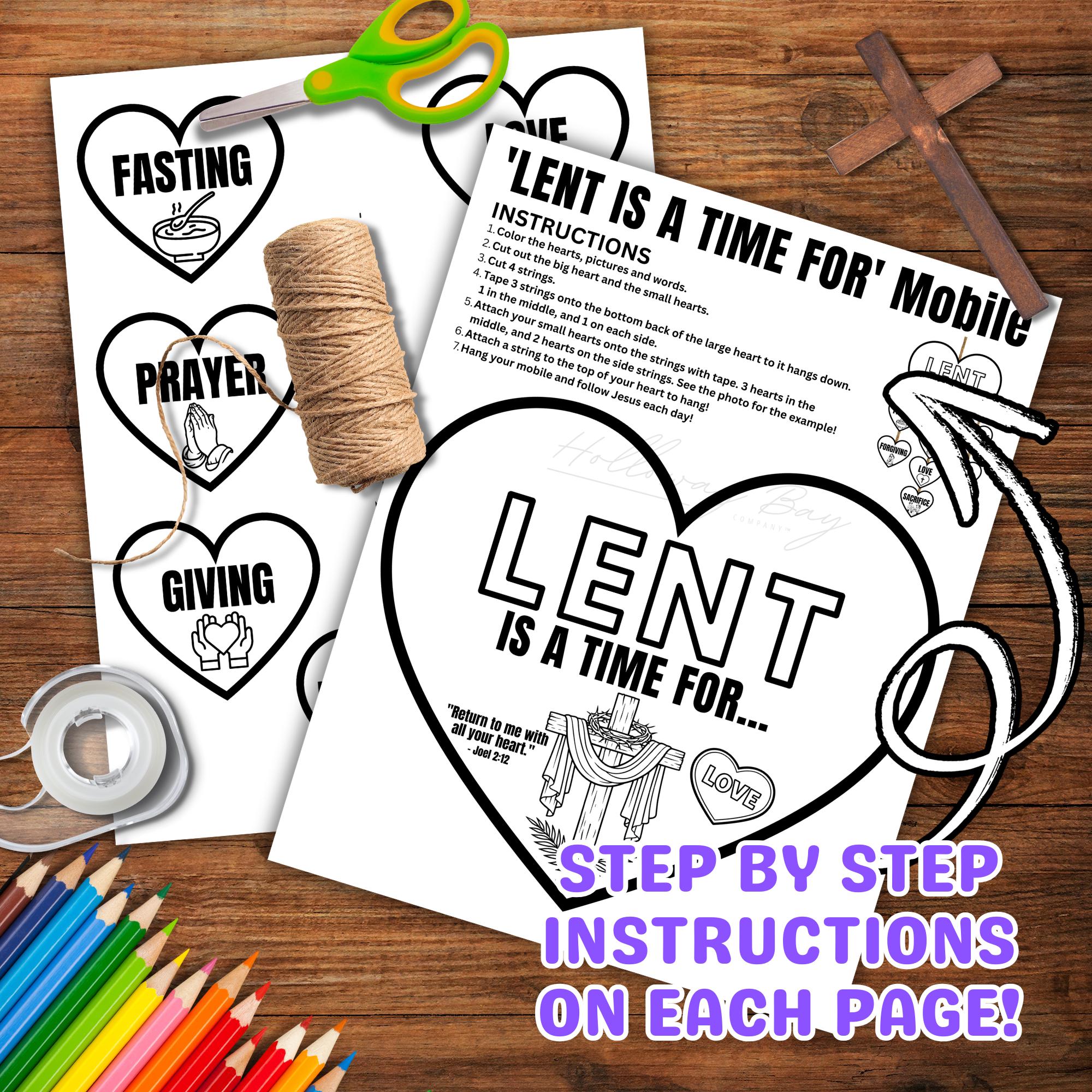 Lent Crafts, Kids Lent Activity, Lent Craft Printable, Ash Wednesday ...