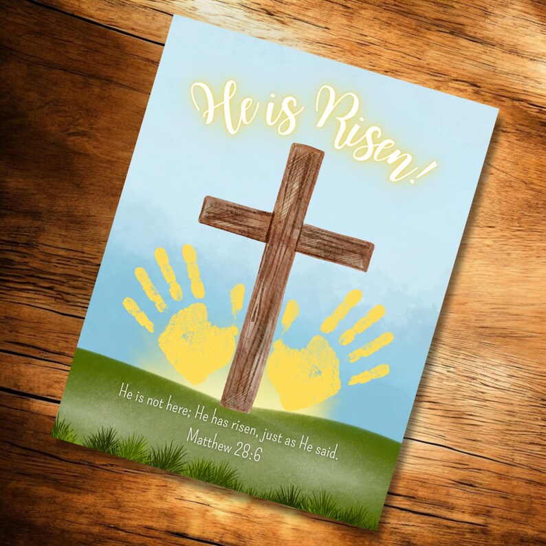 Easter Handprint Art, Easter Printable, Christian Easter Crafts, Easter ...