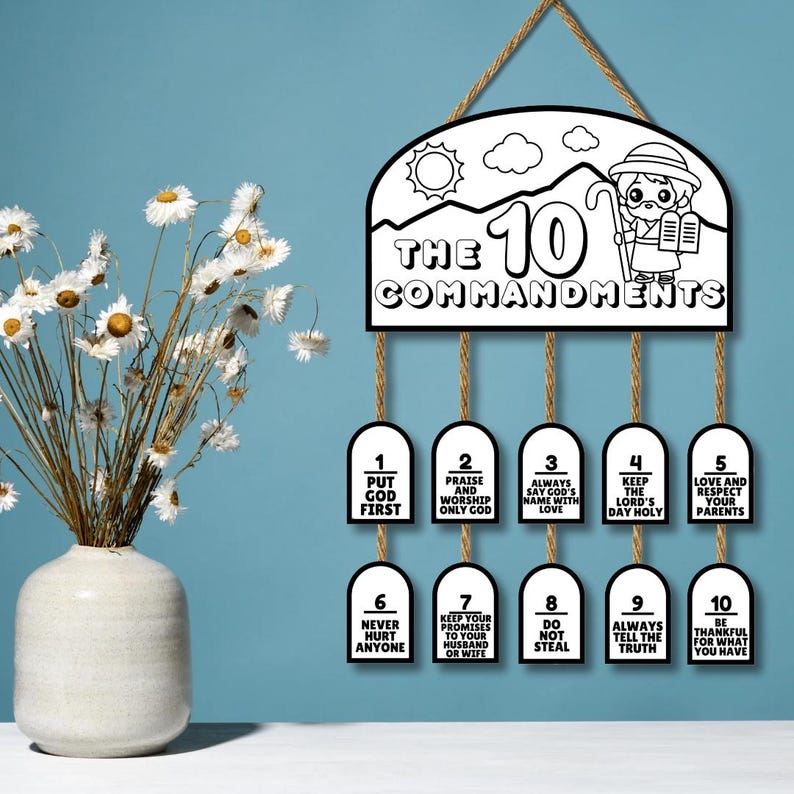 10 COMMANDMENTS Bible Craft for Kids, Sunday School Printables, Kids ...