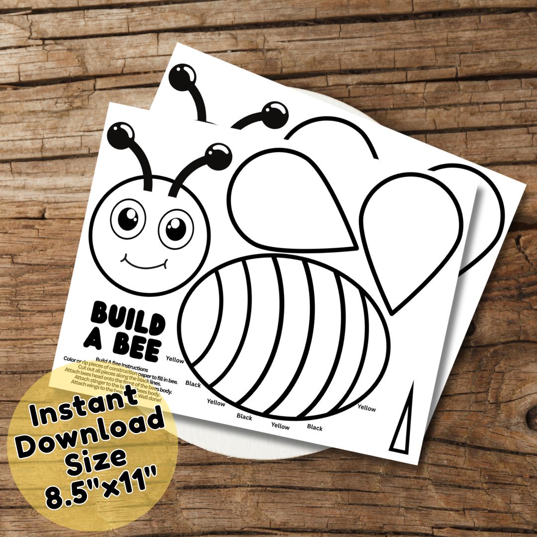 Summer Crafts, Bee Printable Craft, Build A Bee Spring Activity for ...