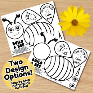 Bee Humble Craft, Summer Crafts, Kids Bible Camp Coloring Craft, Sunday ...