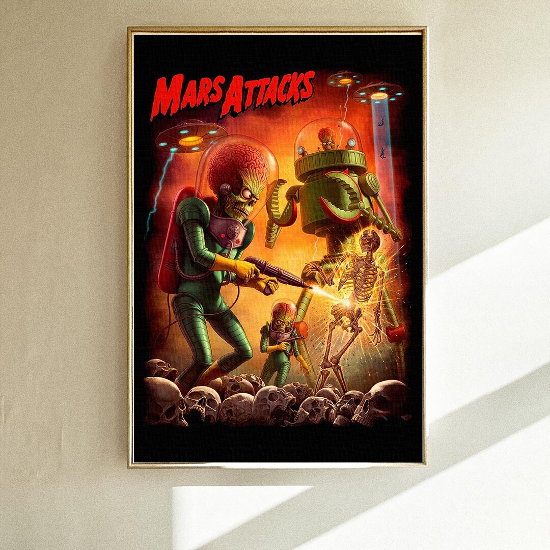 Mars Attacks! (1996) Poster Movie Poster Wall Art Room Decor ...