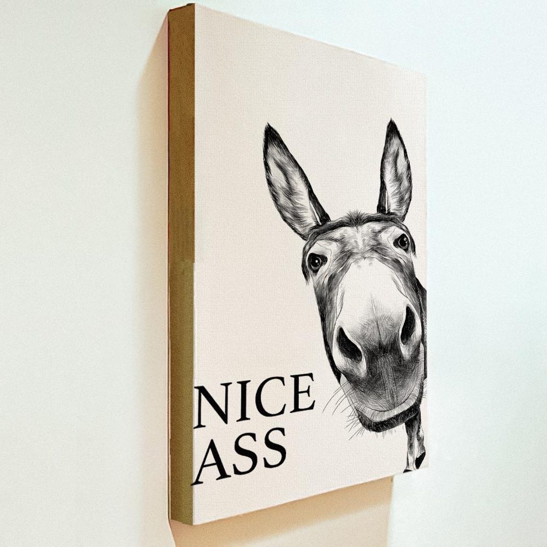 Nice Ass Donkey Bathroom Wall Decor Poster | Home Decor | Wall Art | Minimalist Poster | Vintage ...