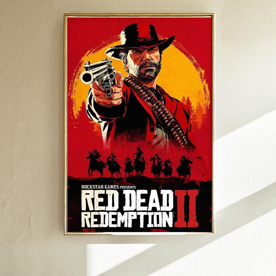 Red Dead Redemption Poster Movie Poster Home Decor Wall Art Minimalist ...