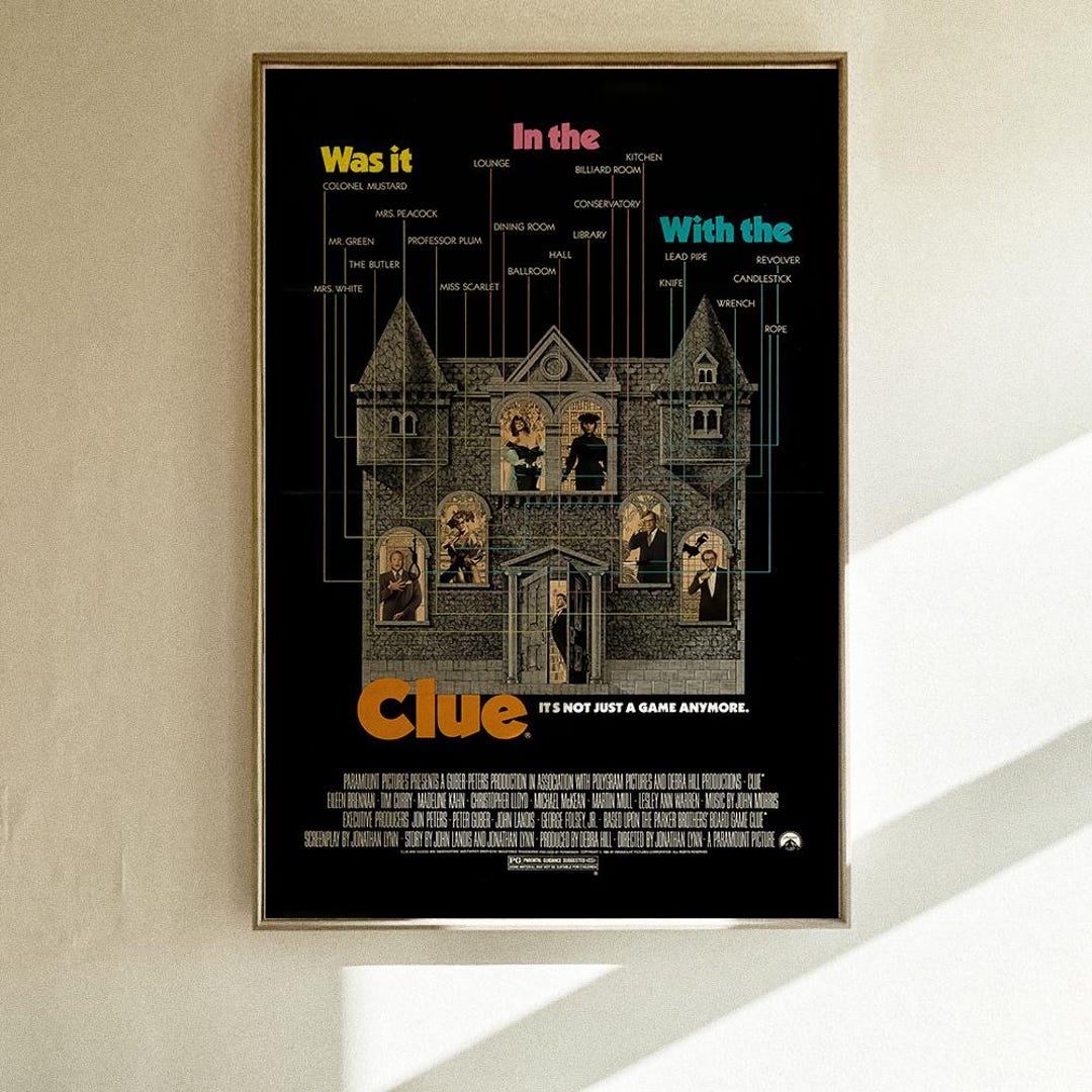 Clue Movie Poster | Minimalist Poster | Home Decor | Wall Art | Movie ...