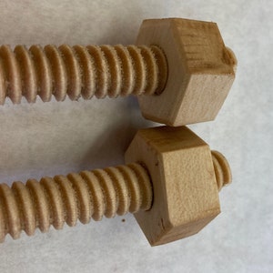 Wooden Threaded Rod and Nuts 1/2 Diameter - Etsy