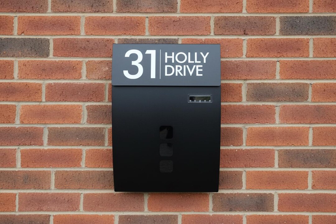 Engraved Company Logo Letterbox, Personalised Modern Business Letterbox ...