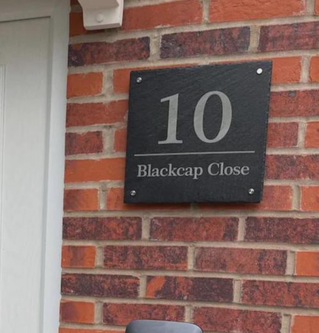 Slate Custom Engraved House Sign - Personalised Slate Home Plaque ...