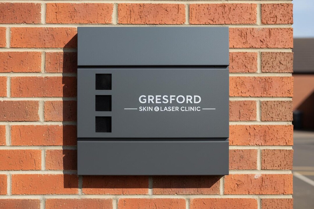 Engraved Company Logo Letterbox, Personalised Modern Business Letterbox ...