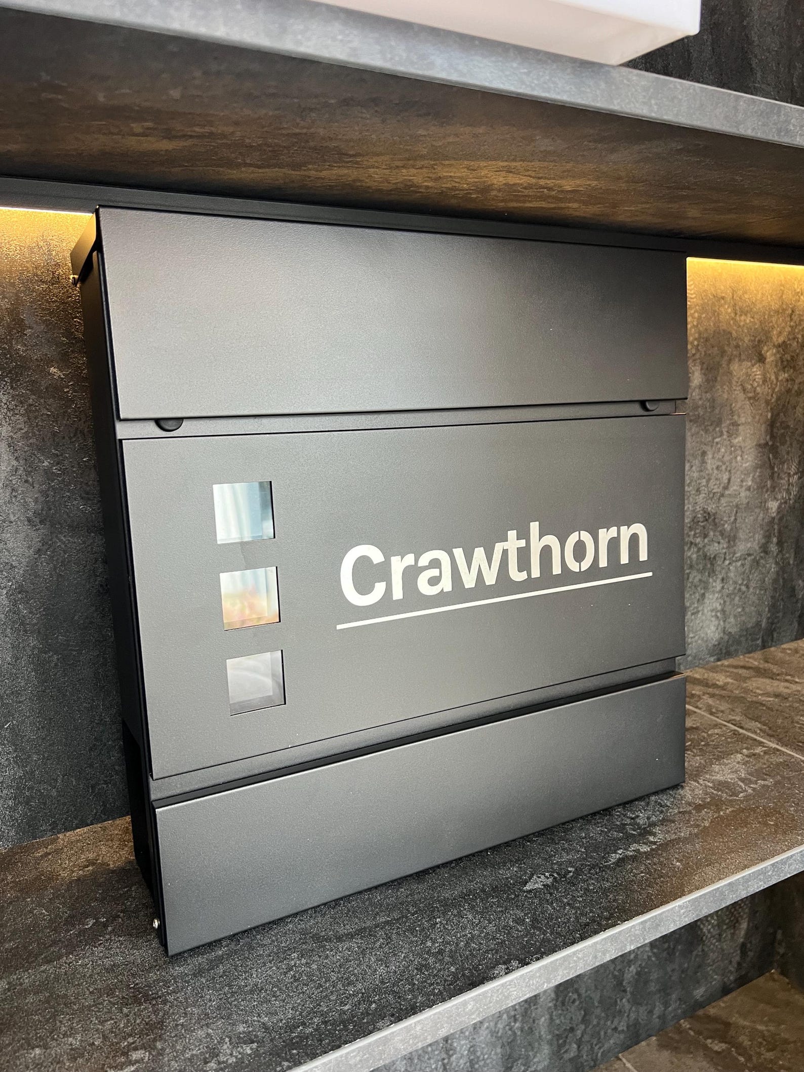 Personalised Engraved Modern Letterbox - Contemporary Mailbox ...