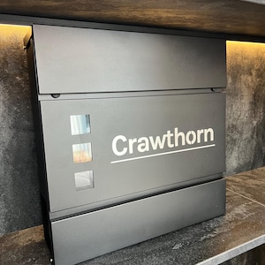 Personalised Engraved Modern Letterbox - Contemporary Mailbox ...