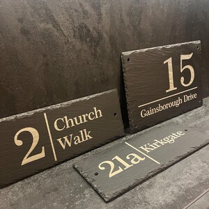 Slate Engraved House Sign - Personalised Slate Home Plaque - Modern ...