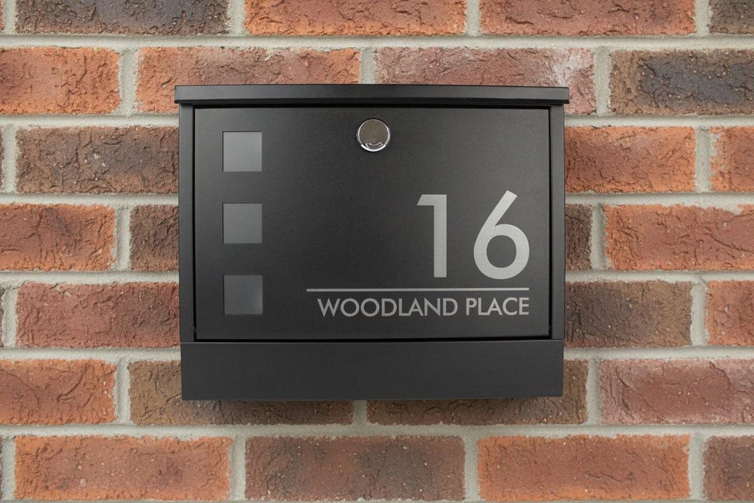 Personalised Engraved Modern Letterbox - Contemporary Mailbox ...