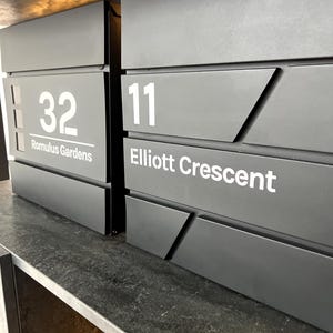 Personalised Engraved Modern Letterbox - Contemporary Mailbox ...