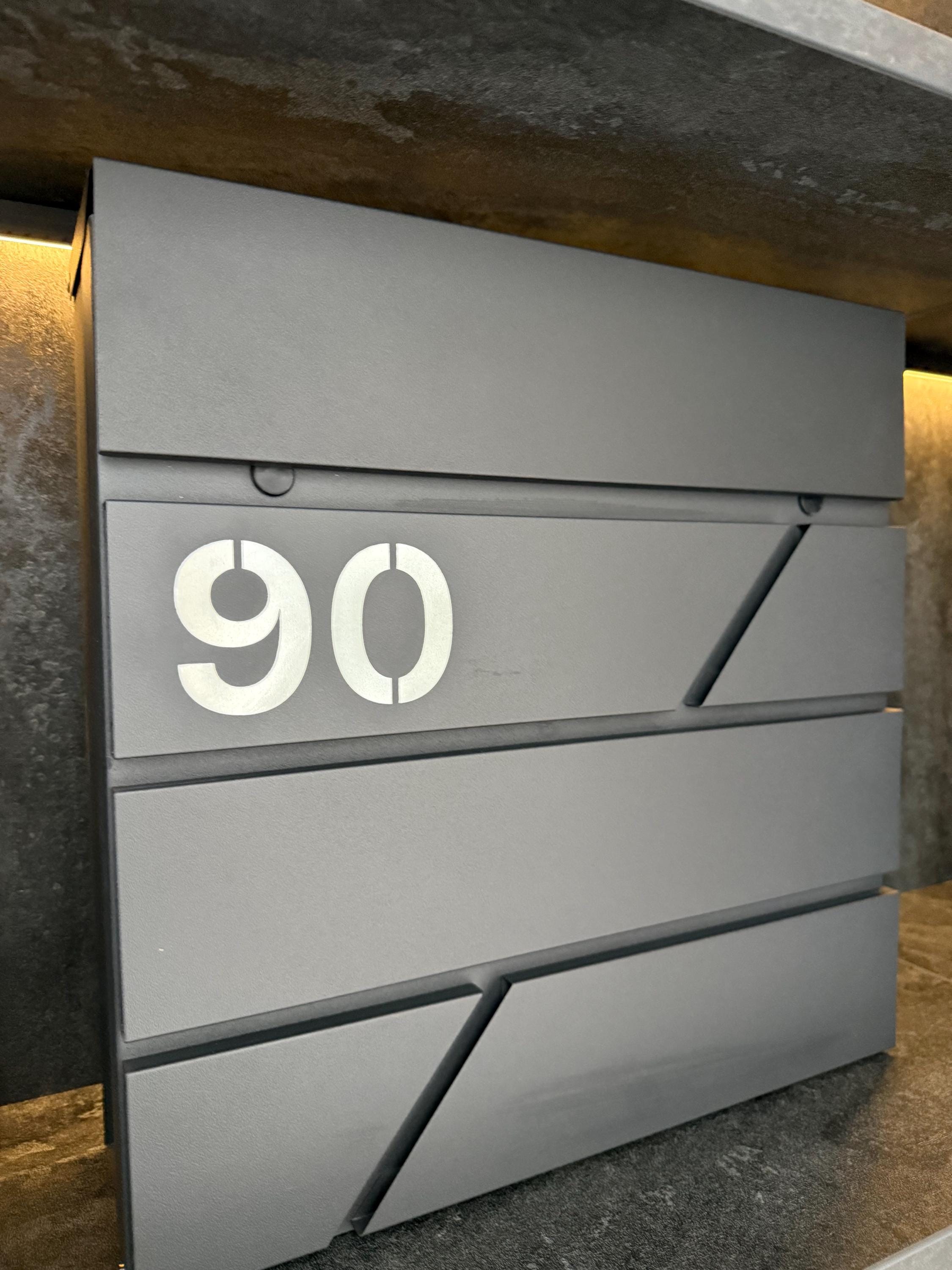 Personalised Engraved Modern Letterbox - Contemporary Mailbox ...