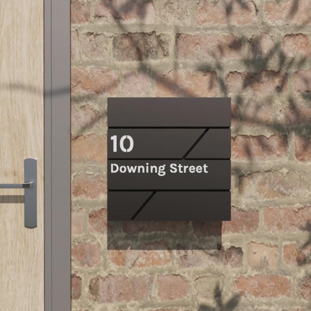 Personalised Engraved Modern Letterbox - Contemporary Mailbox ...