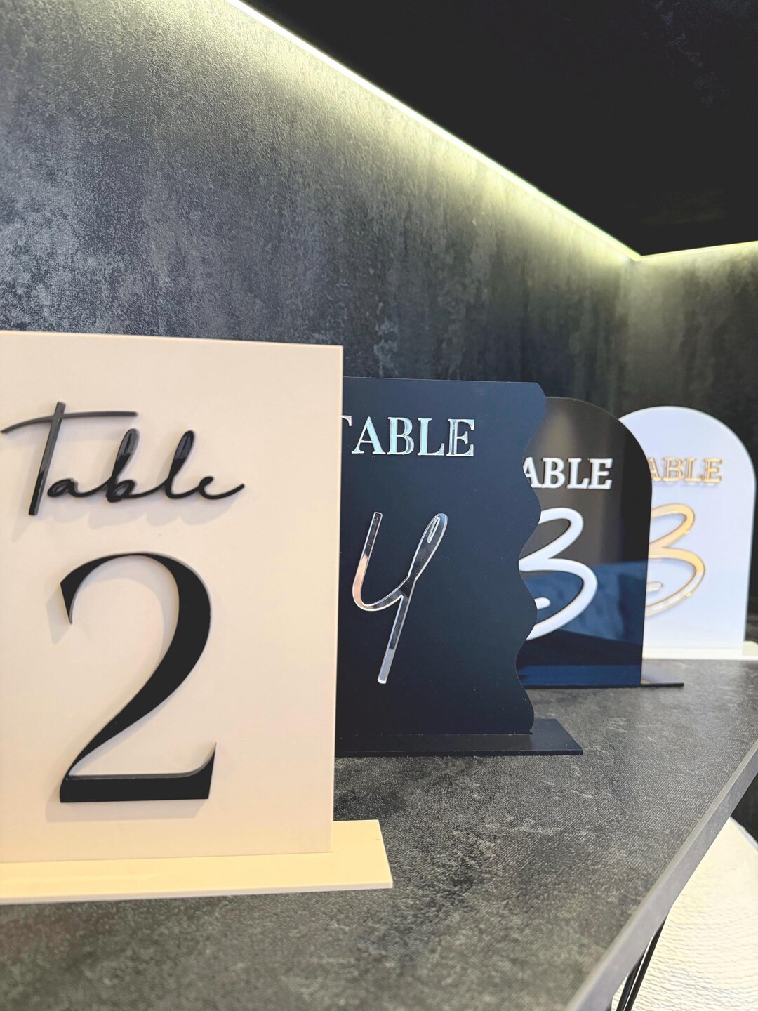 FULL 3D Acrylic Wedding Table Numbers - Wedding Sign - Table Number ...