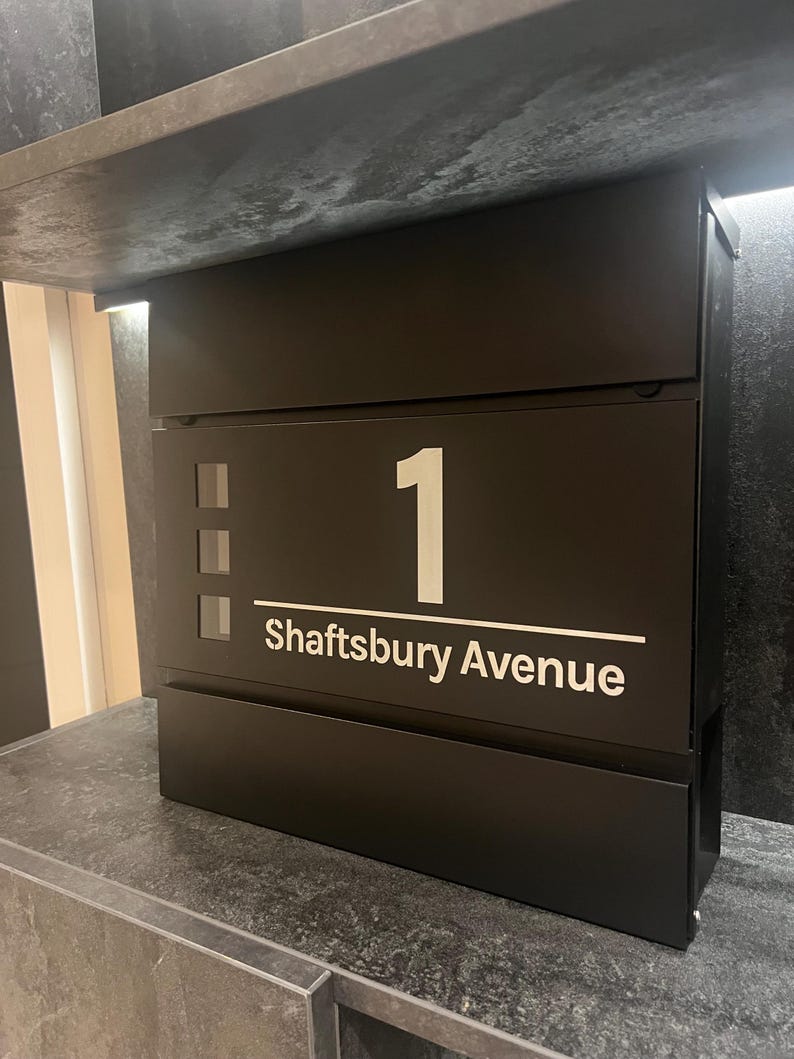 Personalised Engraved Modern Letterbox - Contemporary Mailbox ...