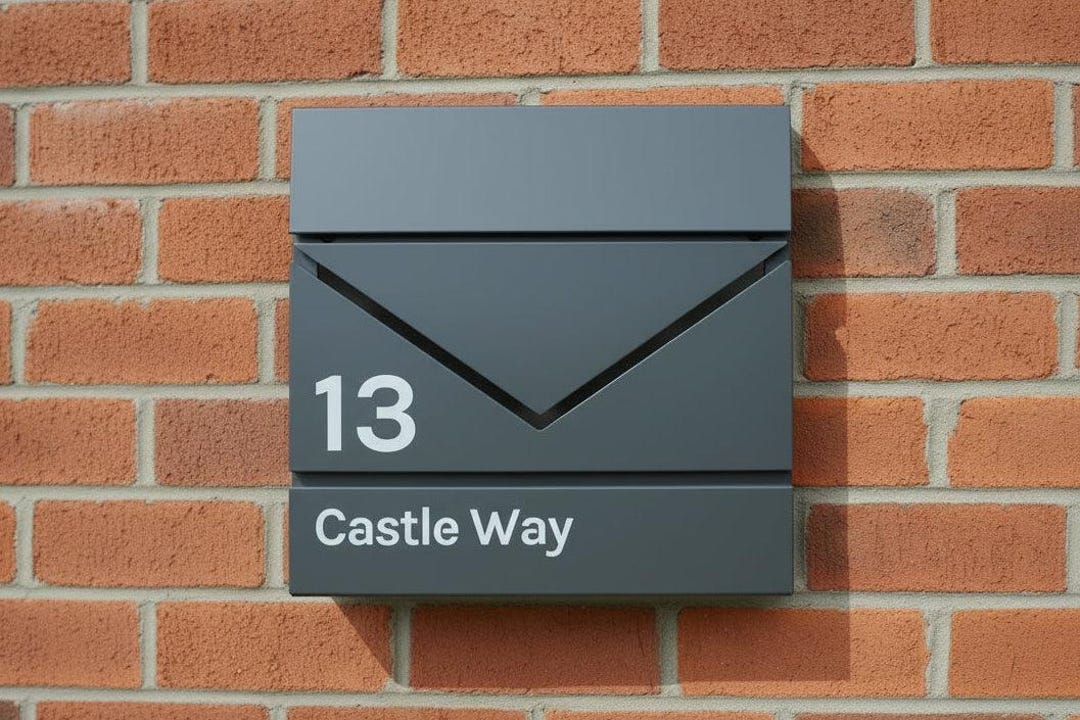 Personalised Engraved Modern Letterbox - Contemporary Mailbox ...