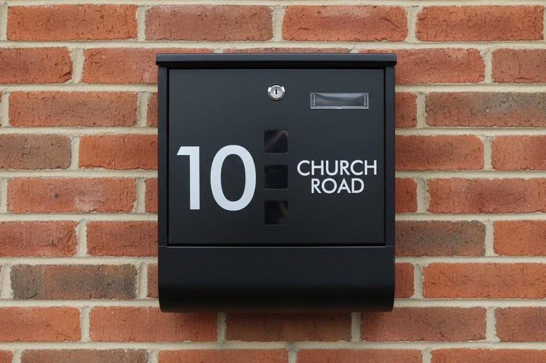Personalised Engraved Modern Letterbox - Contemporary Mailbox ...