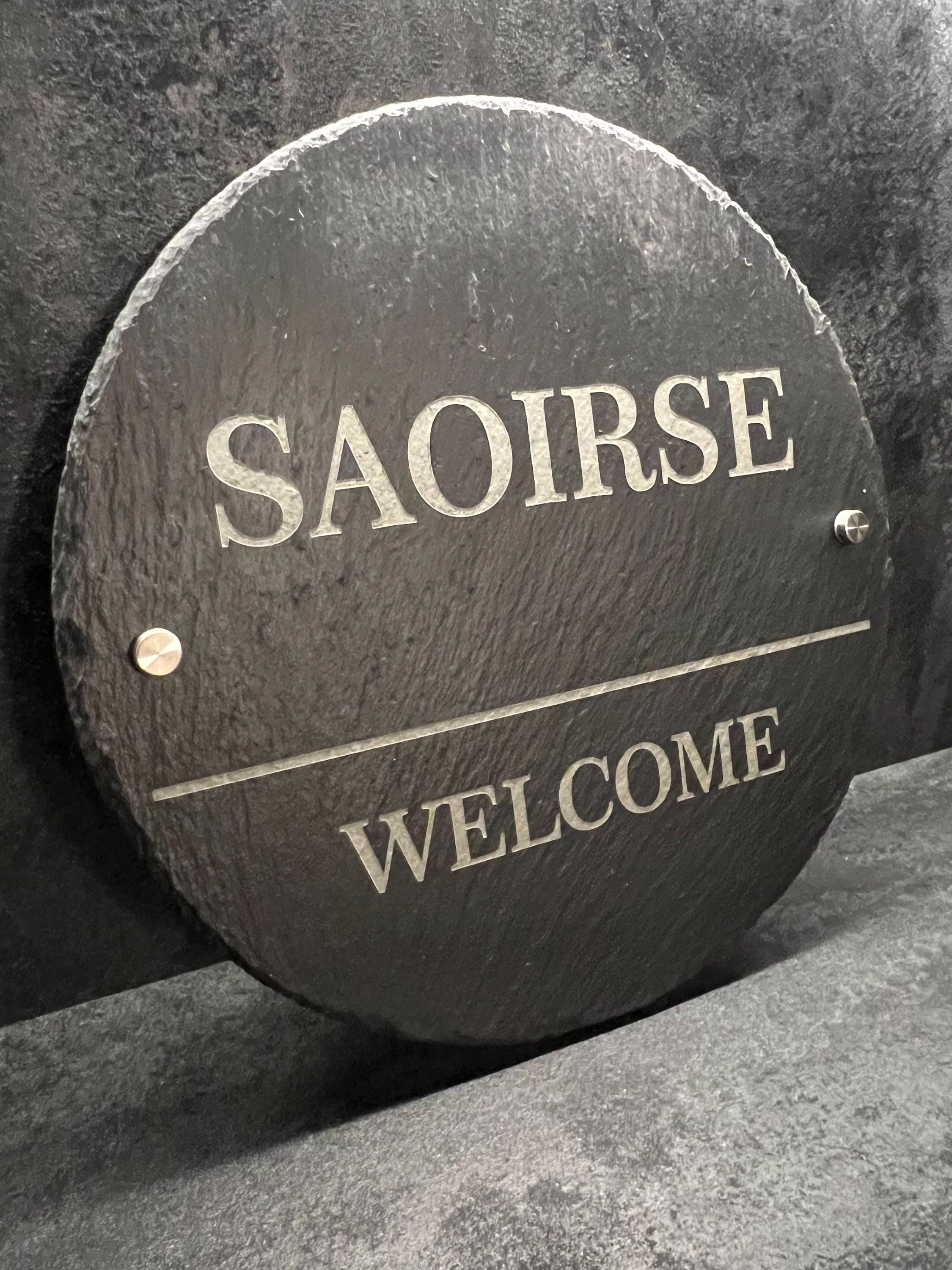 Slate Custom Engraved House Sign - Personalised Slate Home Plaque ...