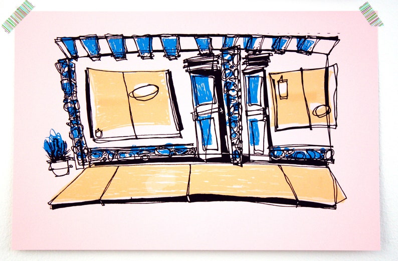 The Strip Mall Los Angeles screenprint retro 1950s style | Etsy