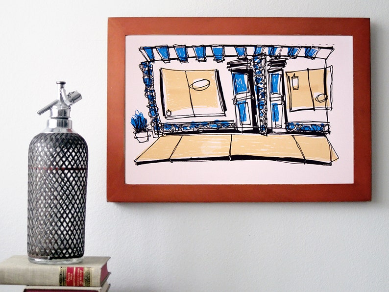 The Strip Mall Los Angeles screenprint retro 1950s style | Etsy