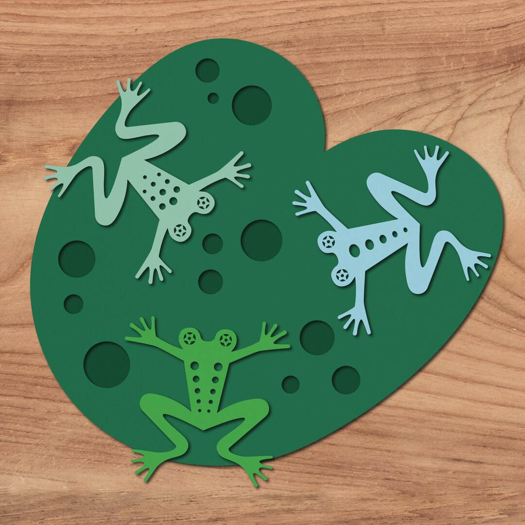 Lily Pad With Frogs Papercut Svg - Etsy