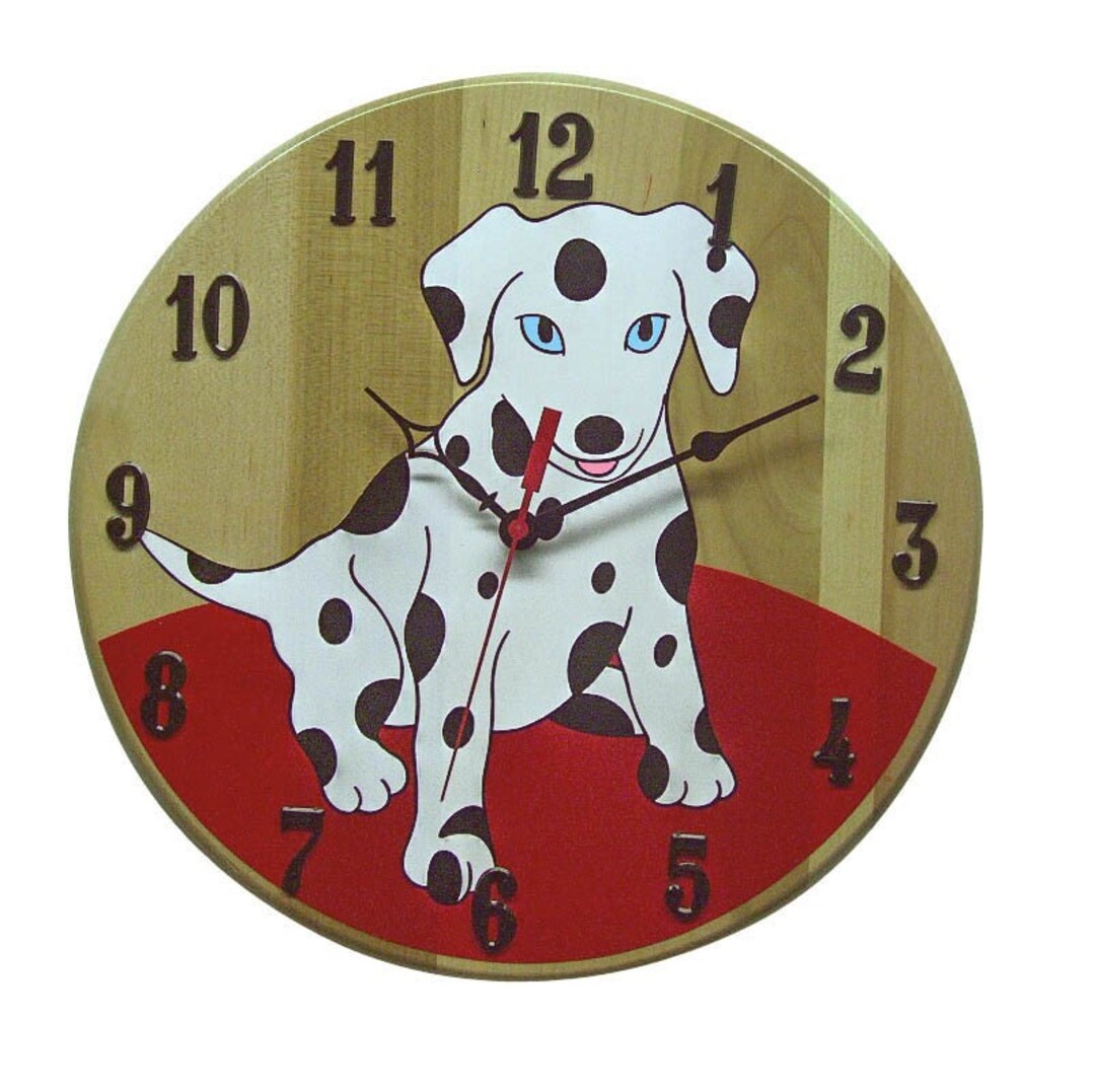 Dalmation Clock, Dog Clock, Kids Room, Home Decor, Hand Painted, Child ...