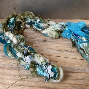 Algae Fringe Effects™ Art Yarn Bundle 18x1= 18yd . Olive Green Teal ...