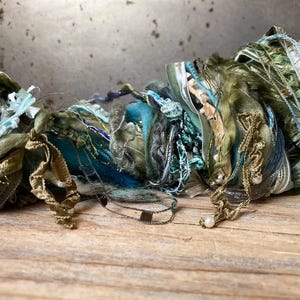 Algae Fringe Effects™ Art Yarn Bundle 18x1 18yd . Olive Green Teal ...