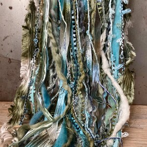 Algae Fringe Effects™ Art Yarn Bundle 18x1 18yd . Olive Green Teal ...