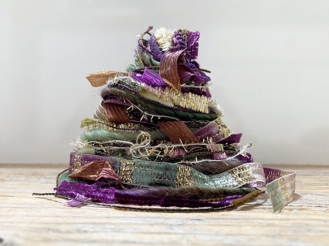 Hobbit Hole Fiber Effects™ Art Yarn Bundle 6x2 12yd . Green Purple Gold ...