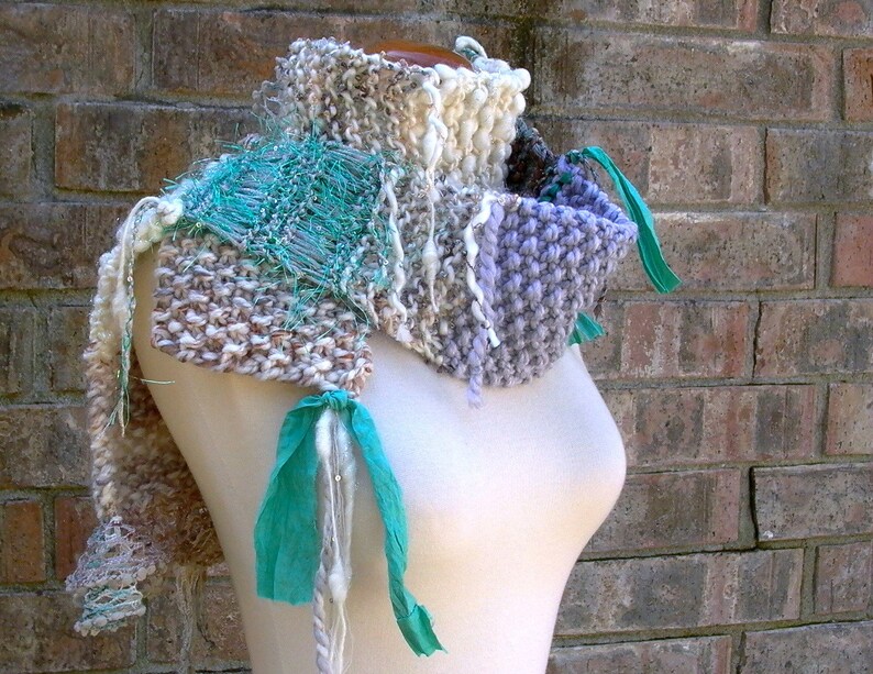 Mineral Mix. Knit Scarf . Wearable Fiber Art Scarf . Handknit - Etsy