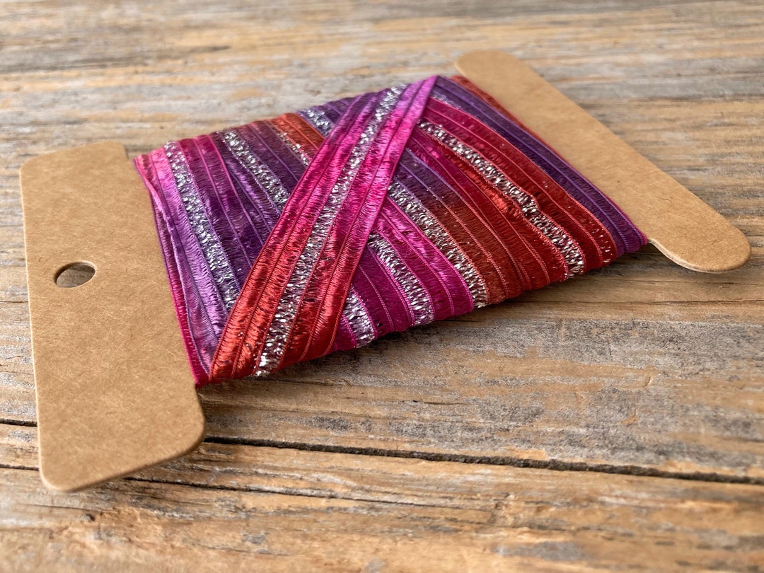 5yd Louisa Harding Sari Ribbon Yarn Bollywood 3 . Pink Purple Copper ...