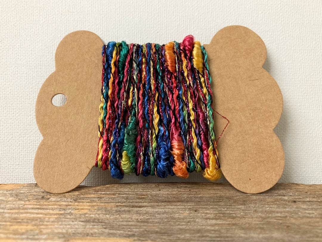 5 Yards Muench Cleo Yarn . Metallic Rainbow Ribbon . Tassels Jewelry ...