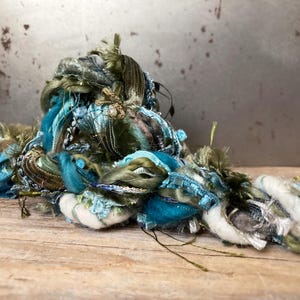 Algae Fringe Effects™ Art Yarn Bundle 18x1 18yd . Olive Green Teal ...