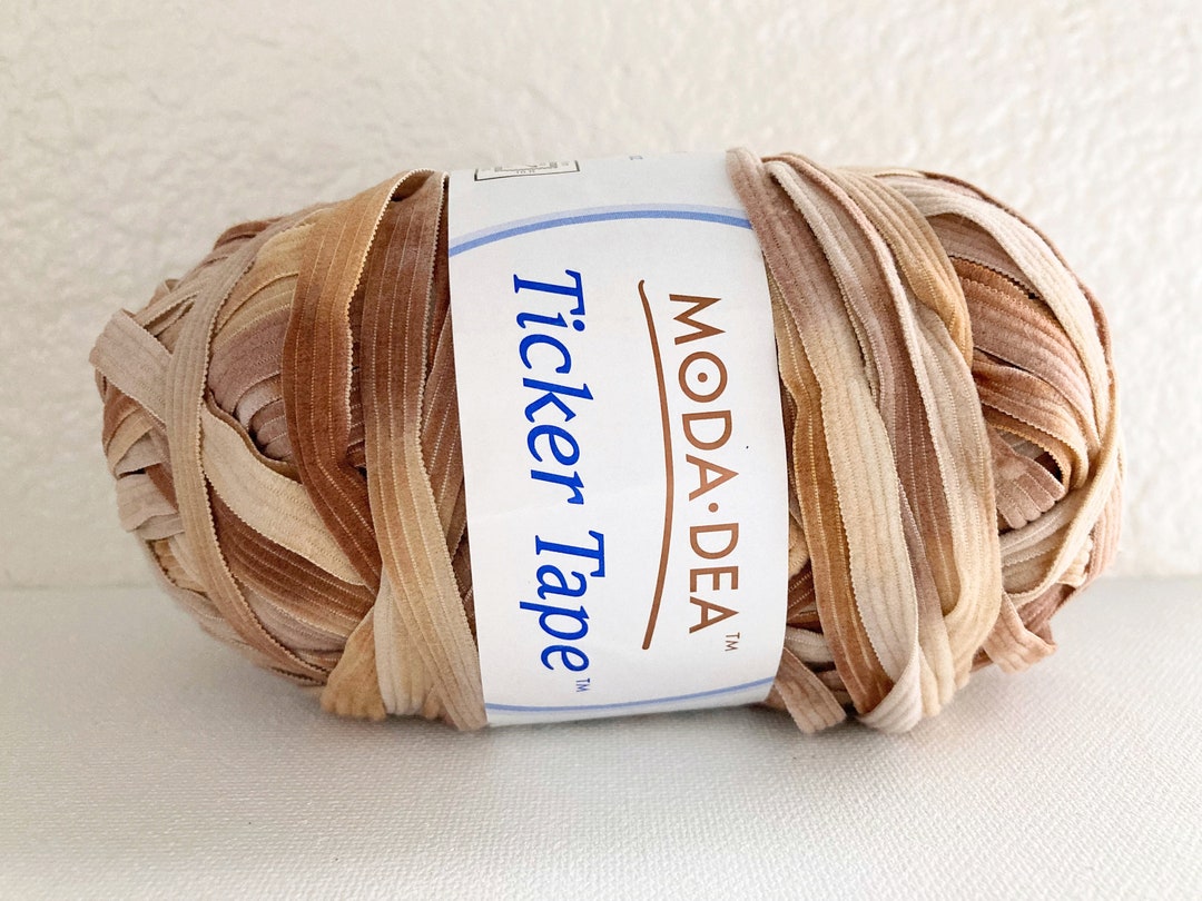 Moda Dea Ticker Tape Yarn . Suede 9256 . 67yds . Sand Tan Beige Ribbon ...