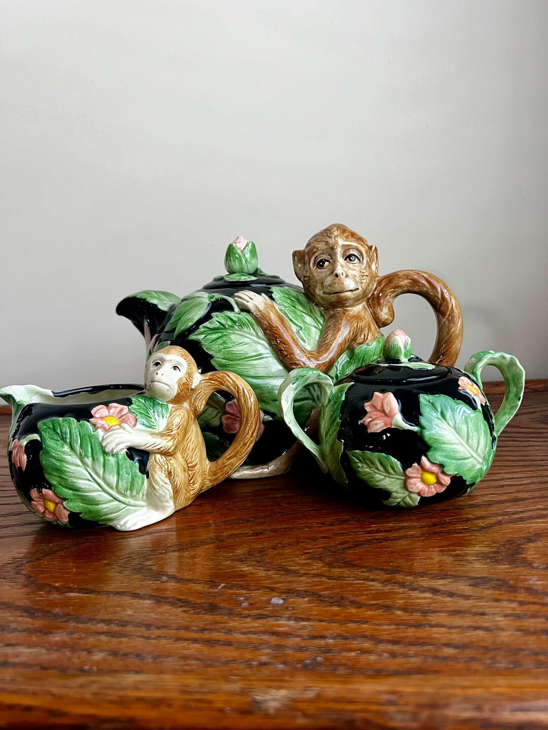 Vintage Fitz and Floyd Monkey Teapot Set 3 - Etsy