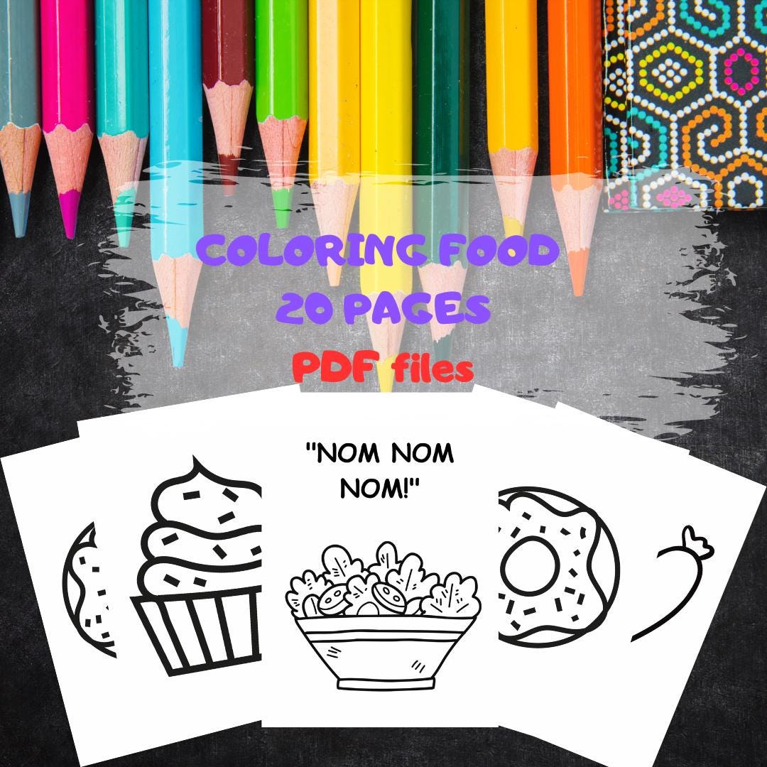 Food Coloring Sheets for Kids and Adult - Etsy