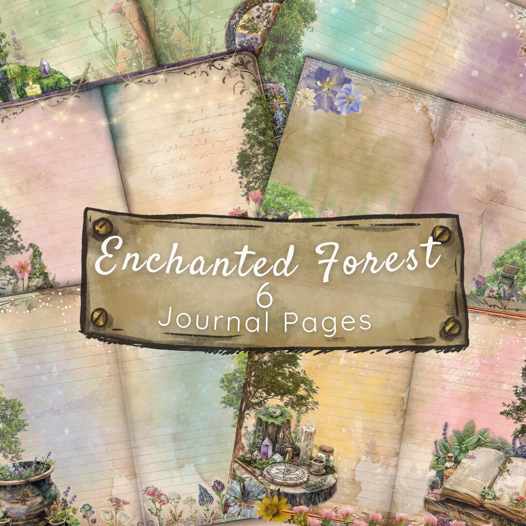 Enchanted Forest, Printable Digital Papers, Scrapbooking, Ephemeral ...