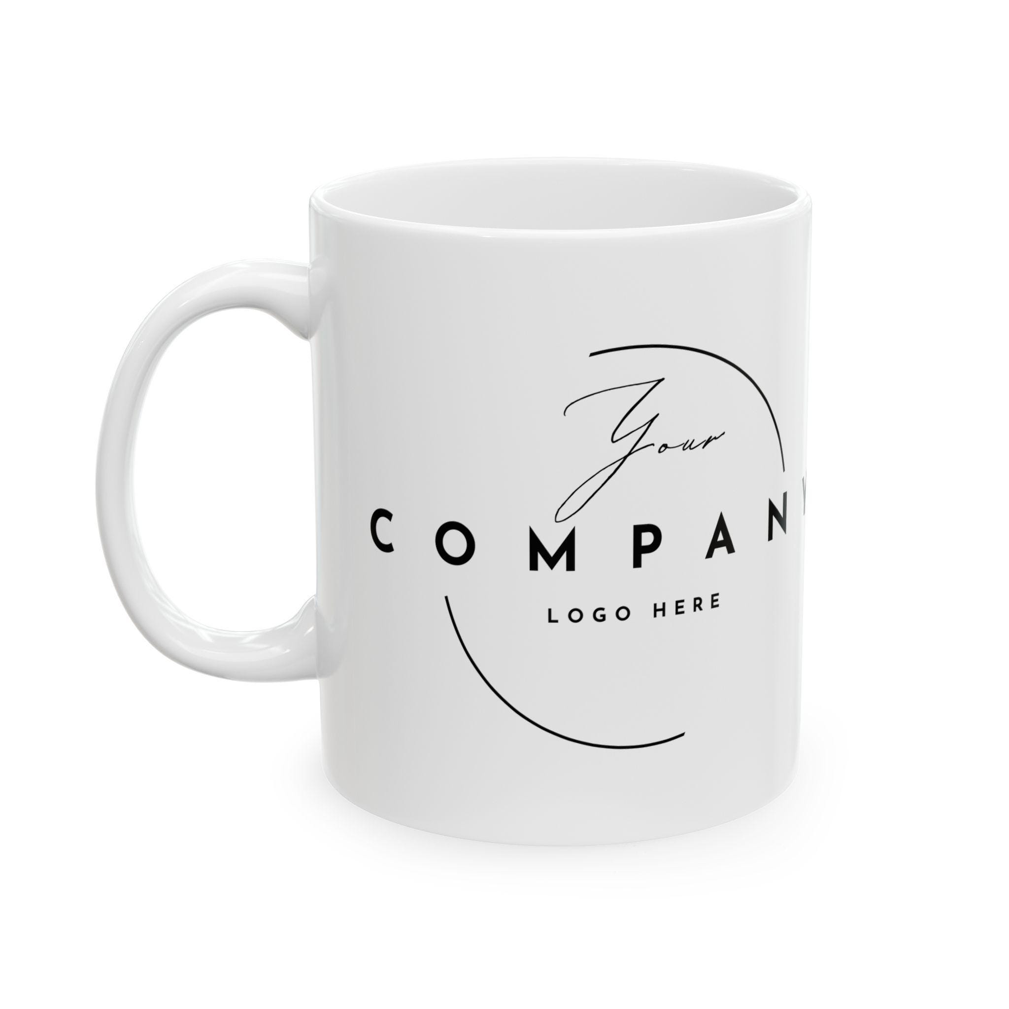 Elegant Company Logo Ceramic Mug - Personalized Gift for Coffee Lovers ...