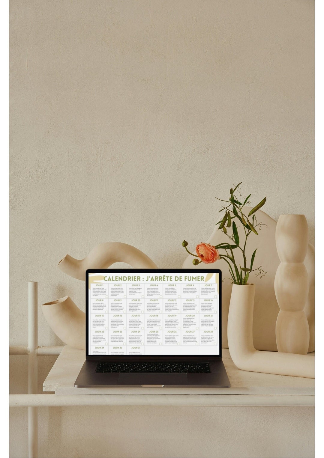 30-day I Quit Smoking Calendar English Monitoring of Smoking Cessation ...