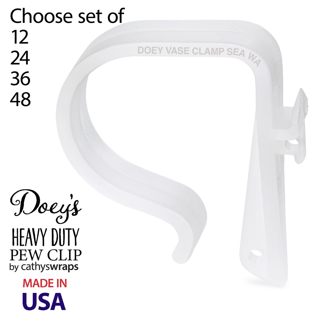 Doey's HEAVY DUTY Pew Clips Attach Elegant Wedding Aisle Decorations to ...