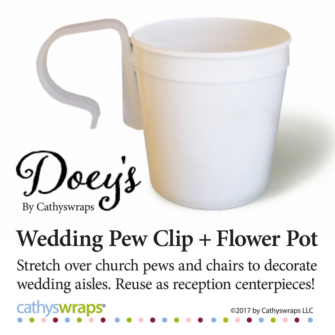 Doey's Pew Clip Wedding Flower Pot Vase Attach Wedding Ceremony Flowers ...